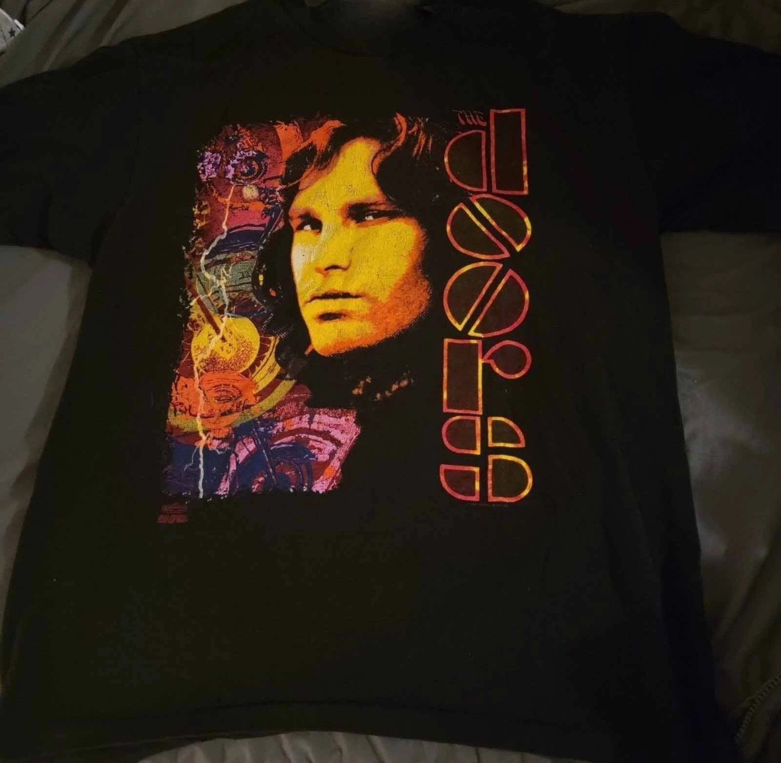 CLASSIC Vintage Jim Morrison -The Doors T-Shirt Short Sleeve Black Cotton All Size QQ120 ...