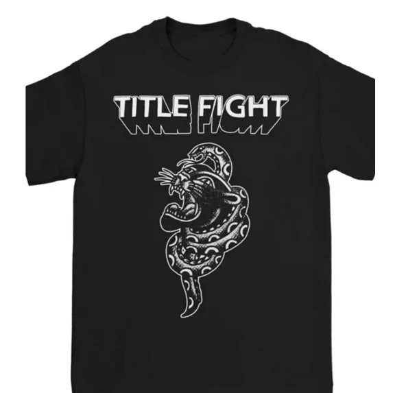 CLASSIC Vtg Title Fight Band Floral Green Heavy Cotton Black Unisex Tee ...