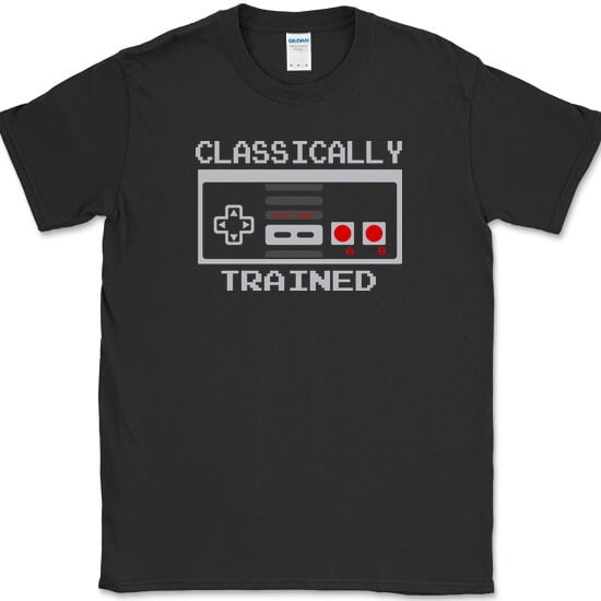 CLASSICALLY TRAINED T-Shirt Funny Video Gaming Gamer Graphic Tee ...
