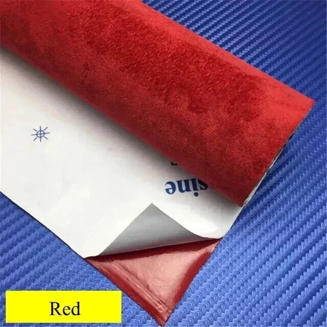 CLASSICO TRADING COMPANY Red- Faux Suede Fabric Wrap Self Adhesive ...