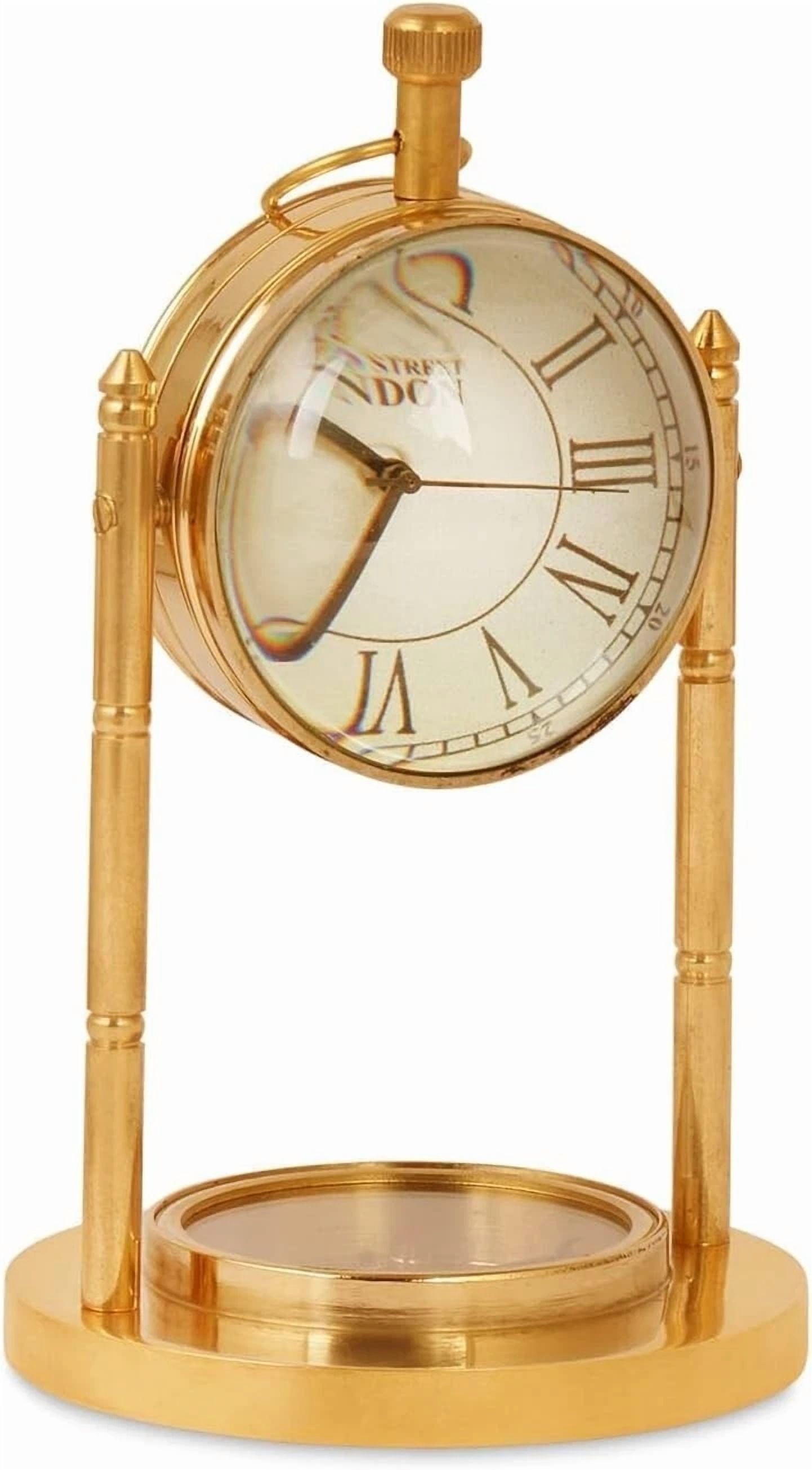 Classico Trading Company Vintage Brass Desk Clock – Elegant Antique ...