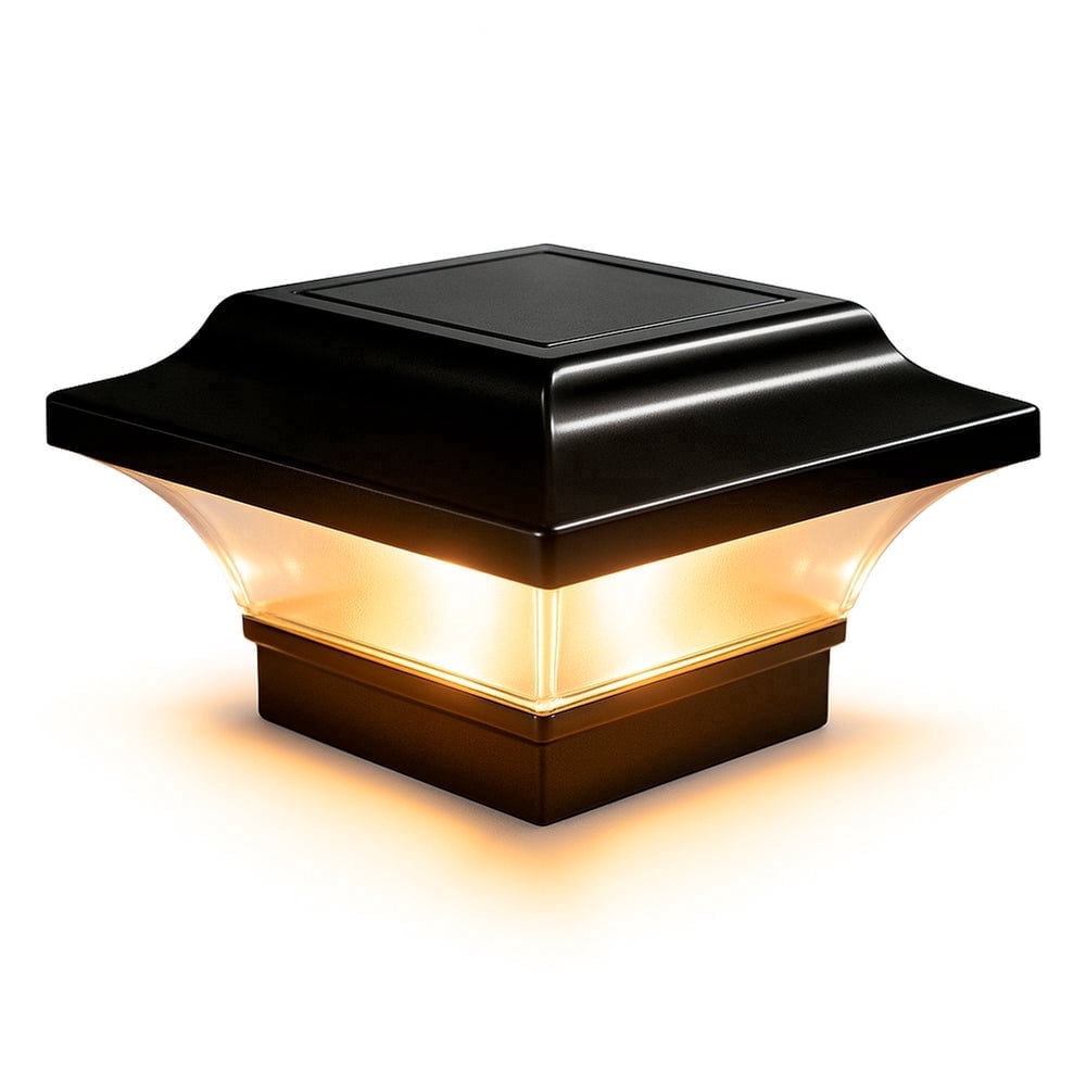 Classy Caps Black Aluminum Solar Post Cap, 2.5x2.5, Set of 2, Durable ...