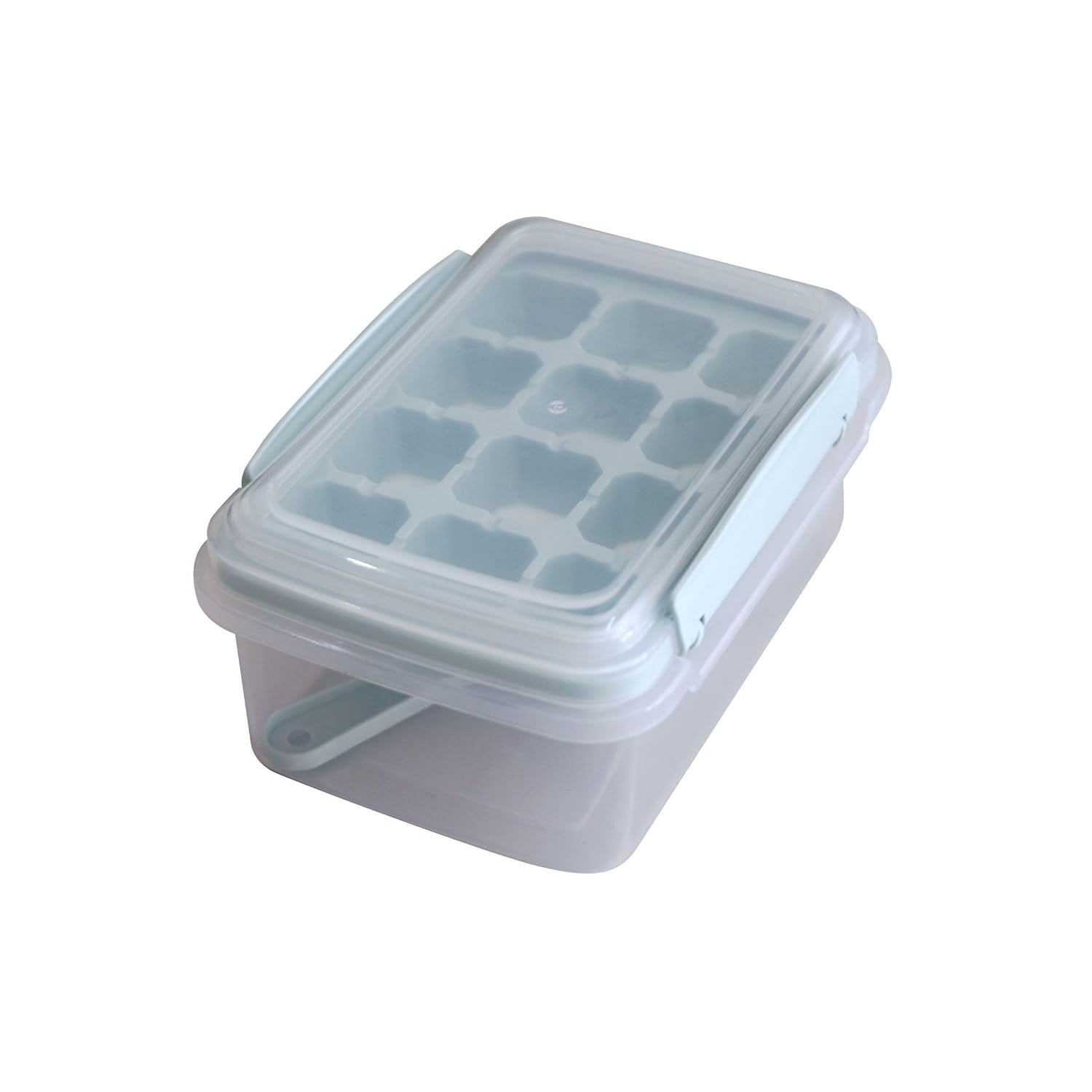 CLASSY TOUCH Plastic Ice Cube Tray with Lid Bucket and Spoon Flexible ...