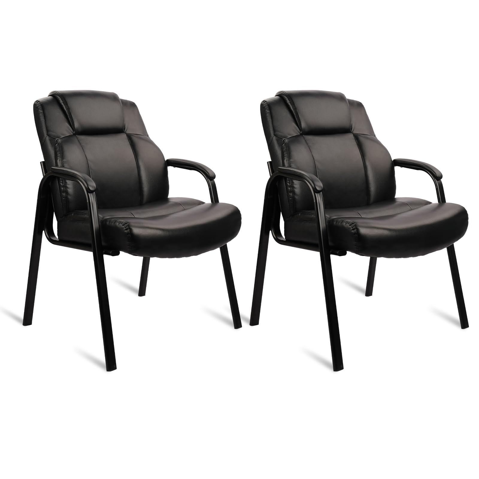 CLATINA Big & Tall 500 lb. Guest Chair, Leather Reception Chairs with ...