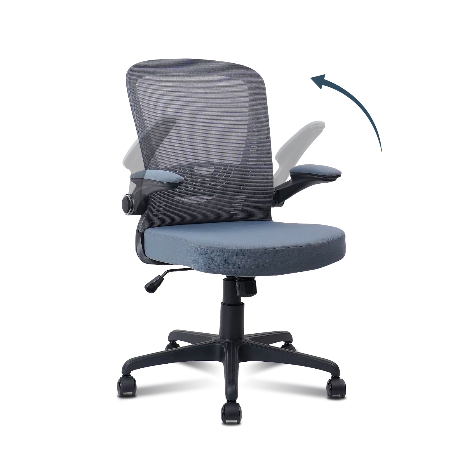 CLATINA Fabric Ergonomic Office Chair Breathable Mesh Back Thick Seat ...