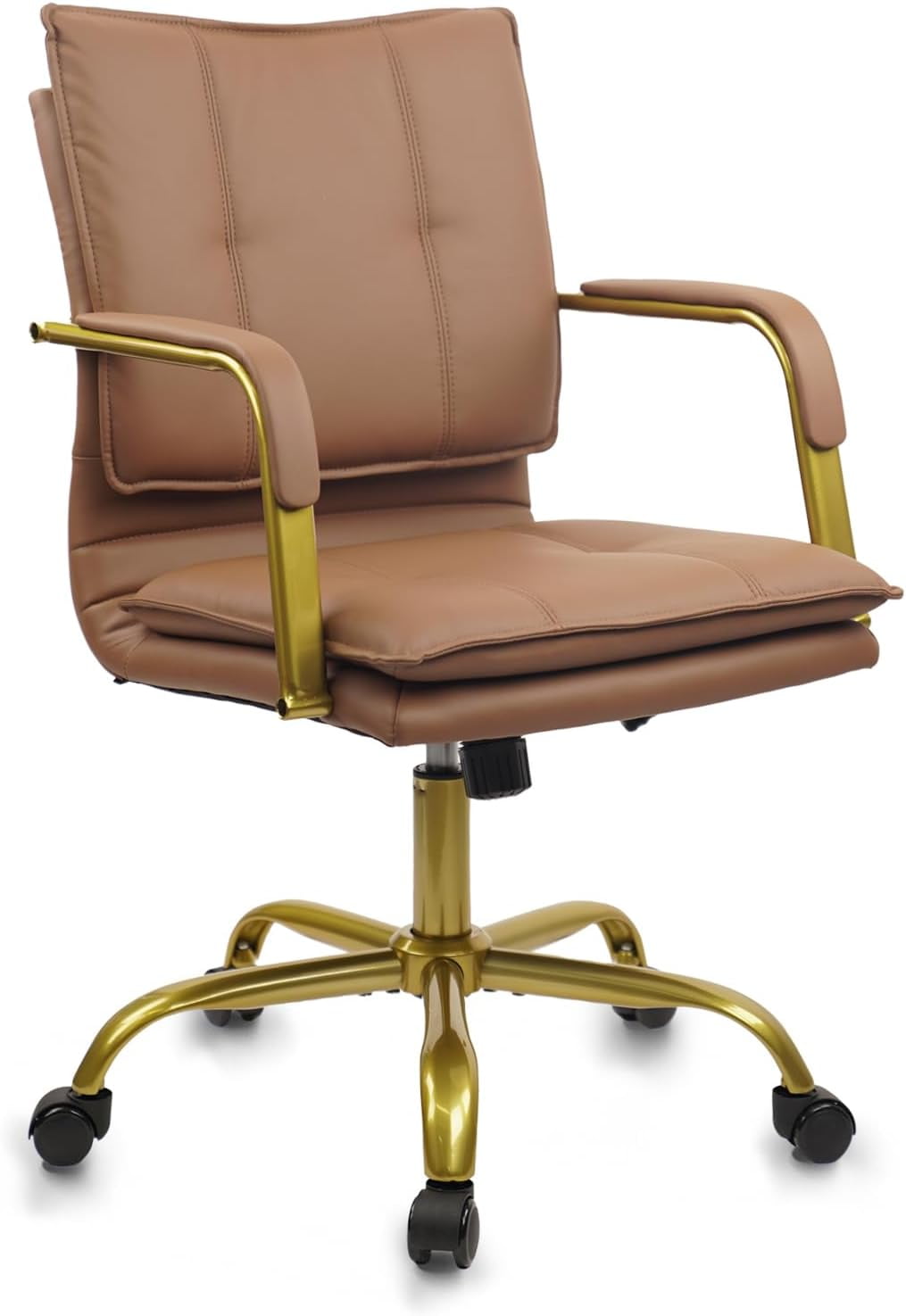 CLATINA Leather Home Office Desk Chairs, Swivel Mid-Back Computer Chair ...