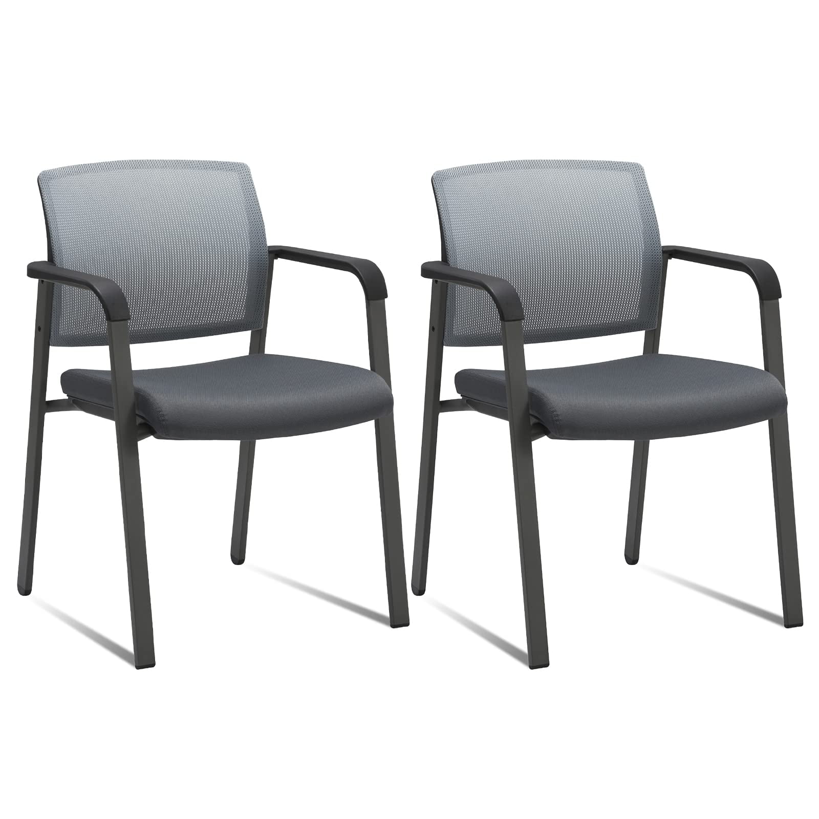 CLATINA 2-Pack Ergonomic Mesh Back Stacking Chairs with Lumber Support ...