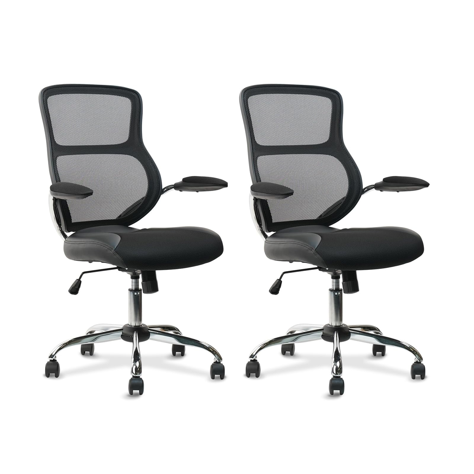 CLATINA Mesh and Leather Office Chair, High Back Task Chair with Lumbar ...