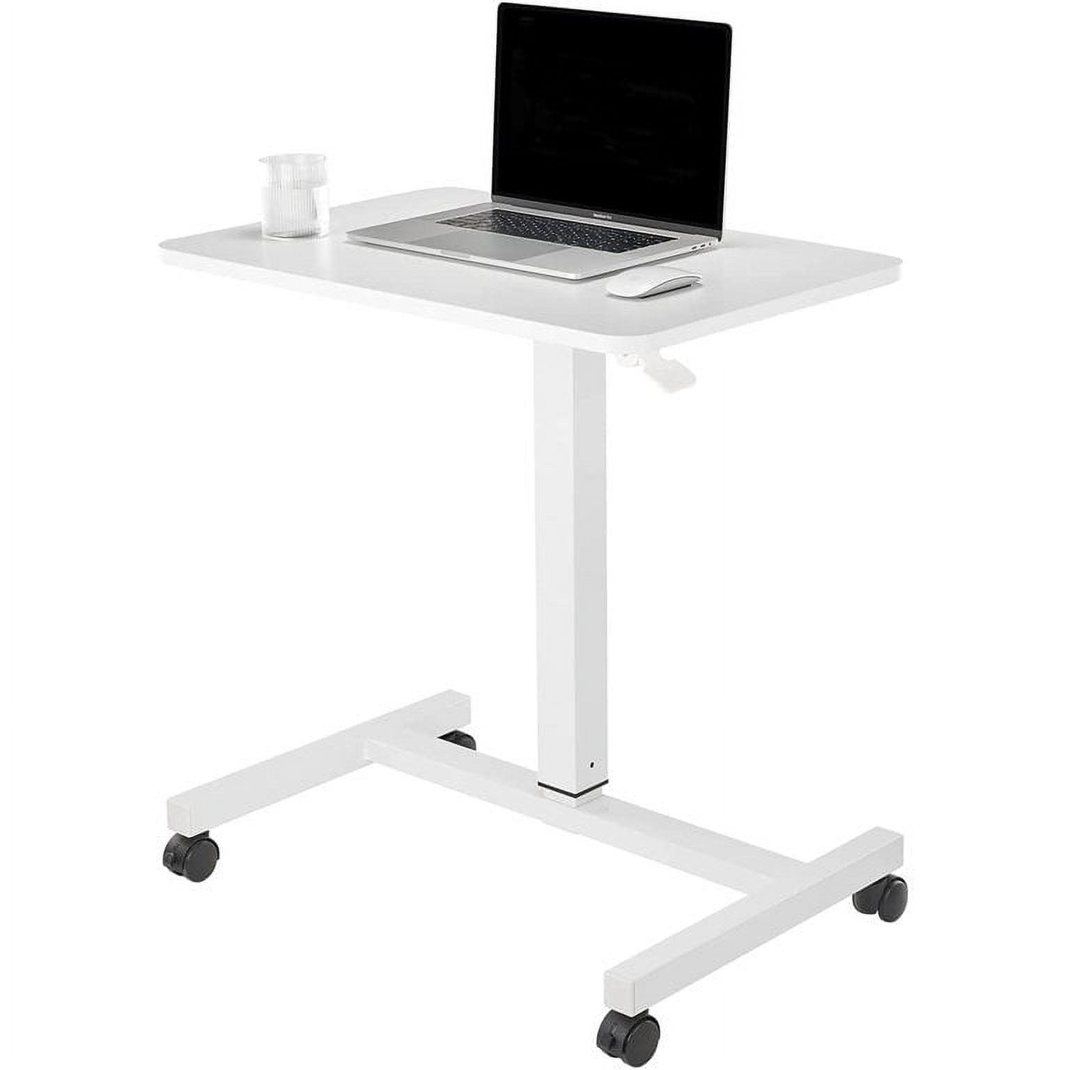 CLATINA Mobile Laptop Desk Pneumatic Sit to Stand Table Height ...