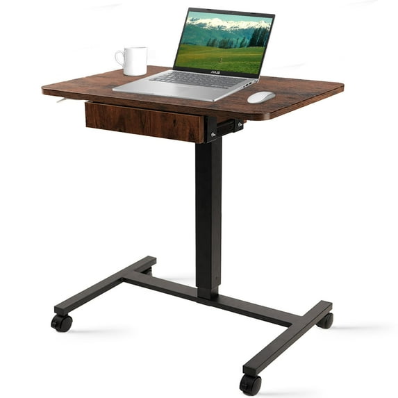 CLATINA Mobile Laptop Standing Desk, Height Adjustable Teacher Podium ...
