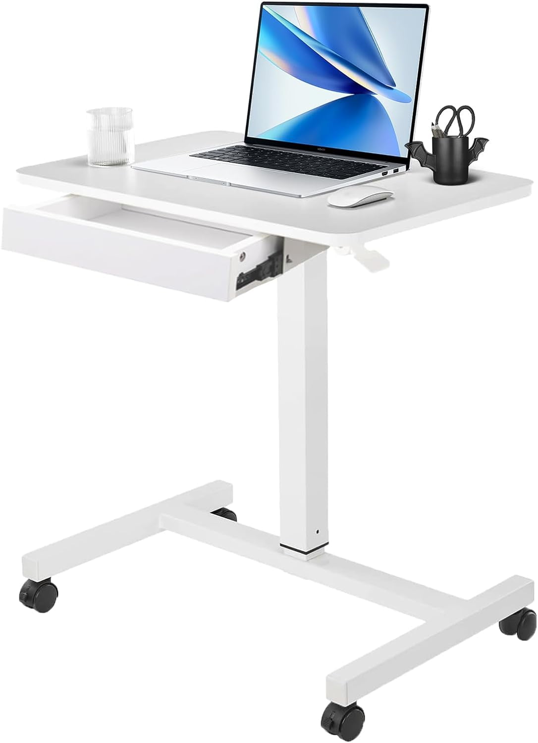 CLATINA Mobile Standing Desk, Rolling Standing Desk, Pneumatic Sit to ...