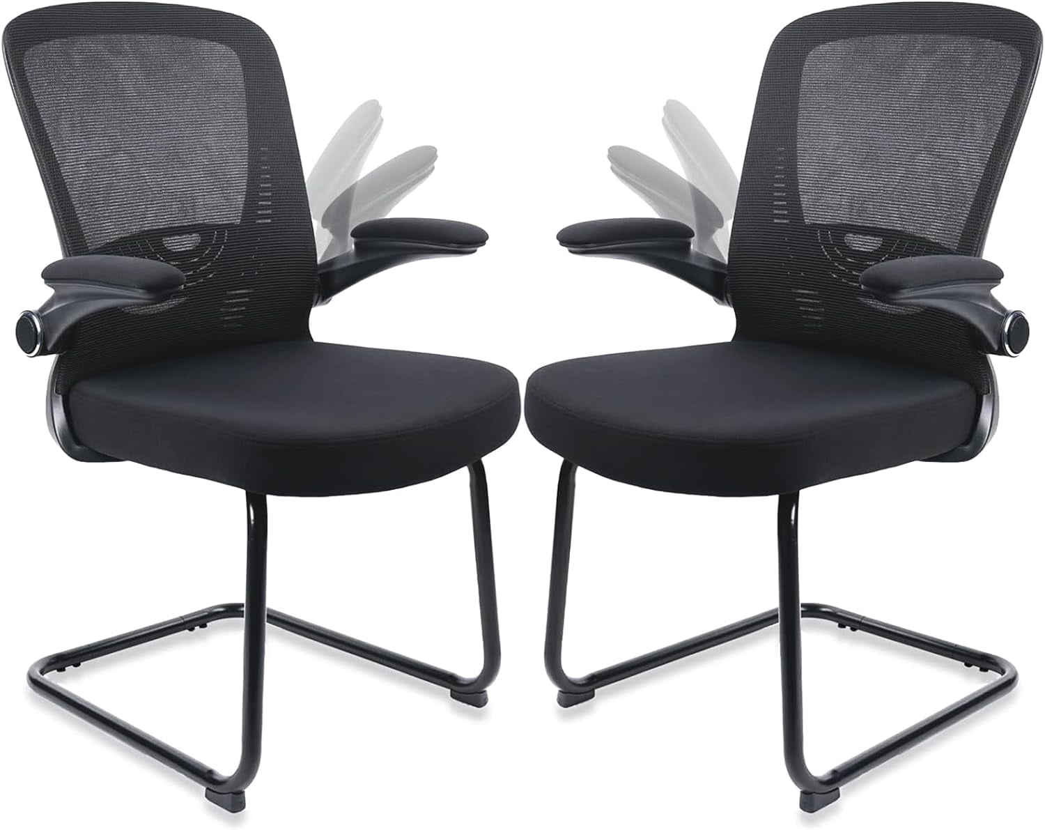 CLATINA Office Guest Chair no Wheels with Lumbar Support and Flip-up ...