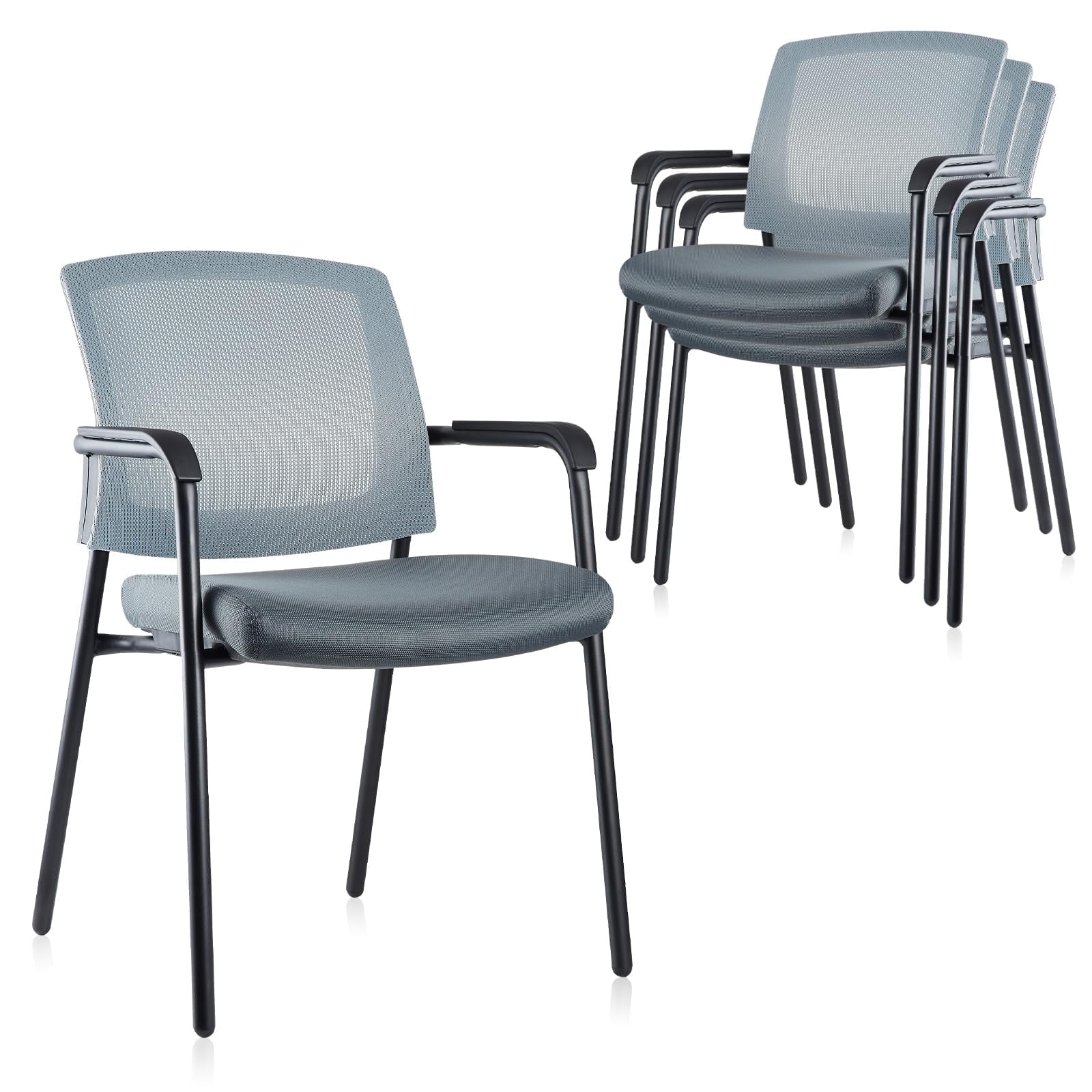 CLATINA Stackable Office Guest Chair, Metal Frame, Business-Style ...