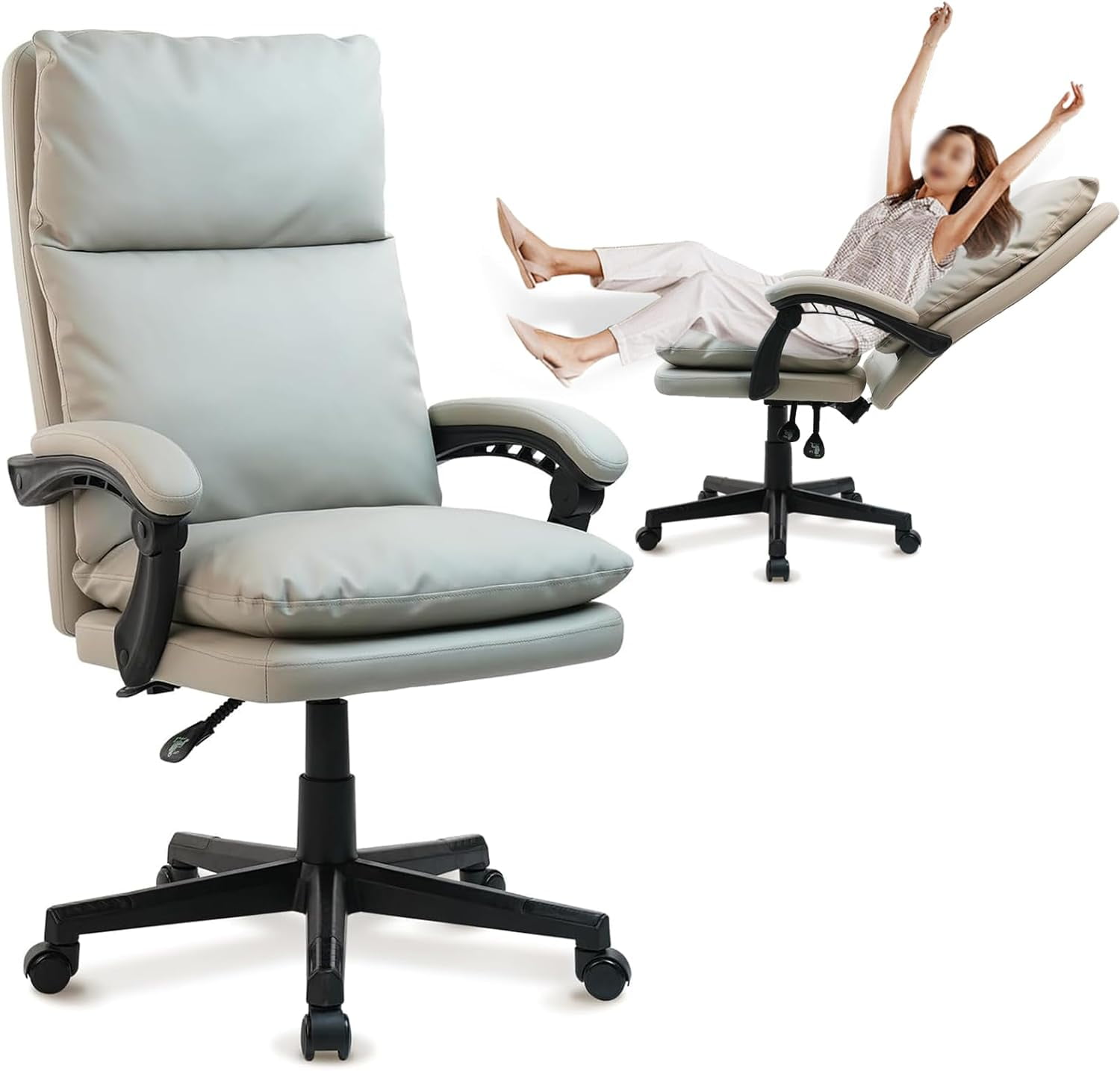 CLATINA Reclining Office Chair, Big and Tall High Back Executive Task ...