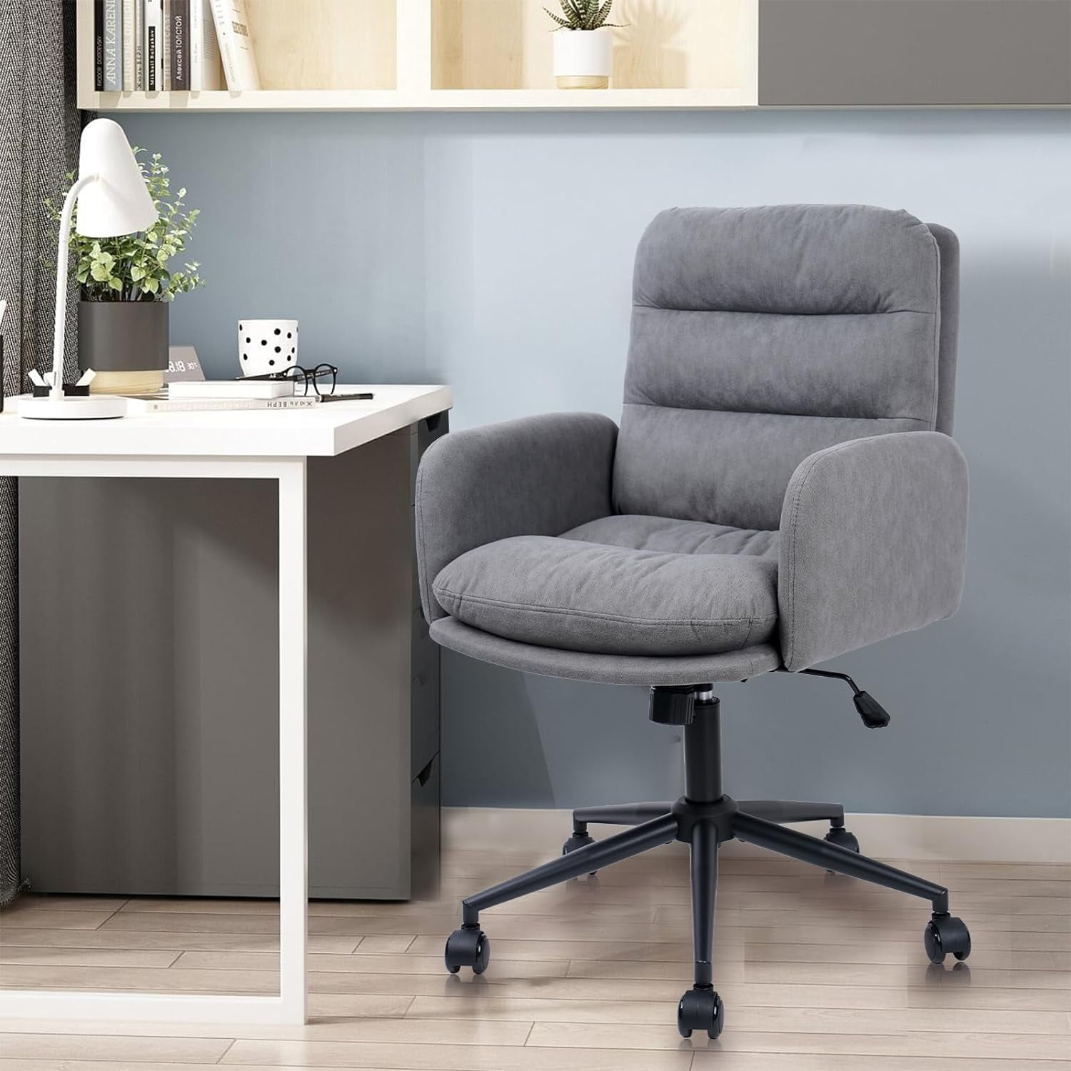 CLATINA Upholstered Home Office Chair Ergonomic Computer Chairs ...