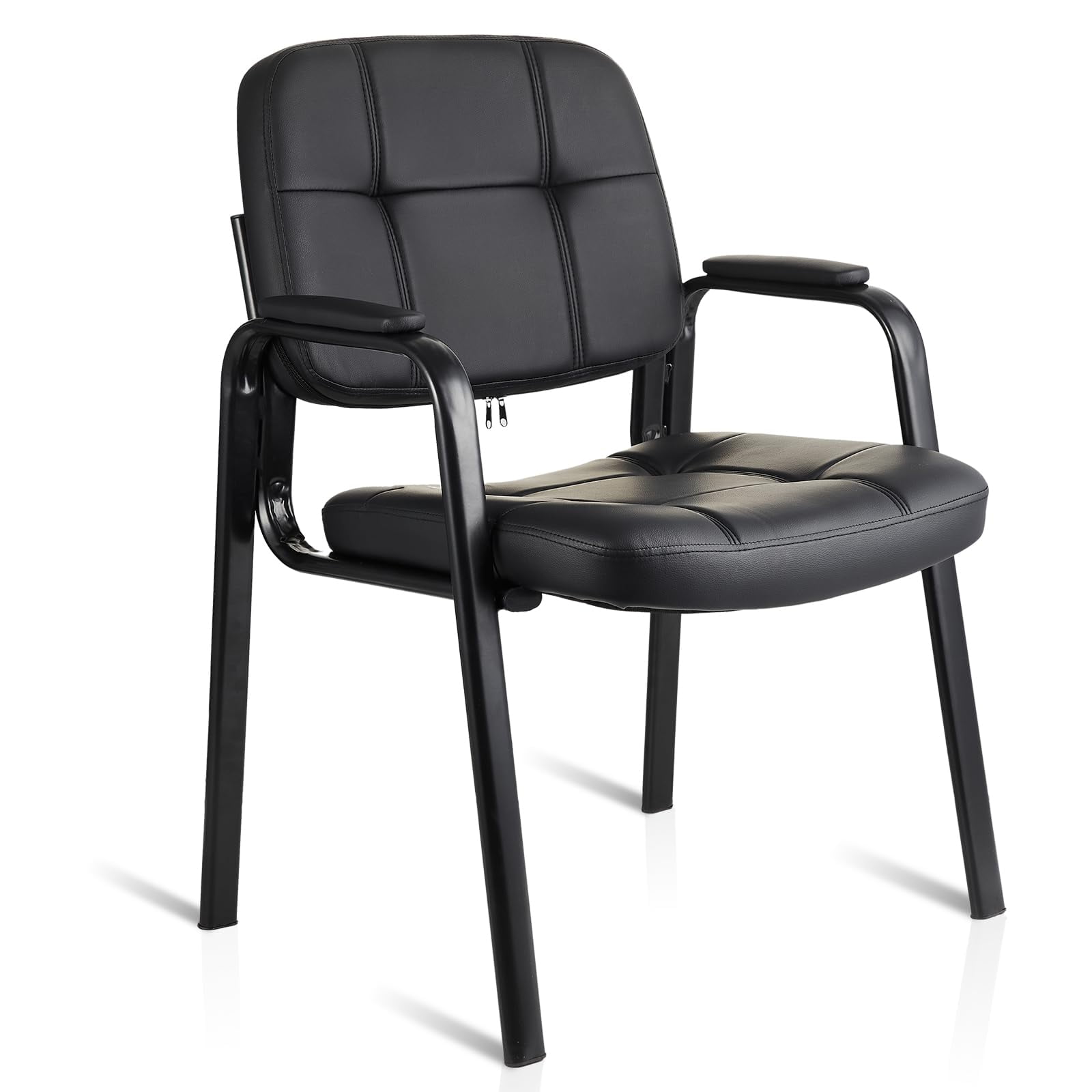 CLATINA Big Tall Modern Faux Leather Guest Chair, Padded Arm Rest ...