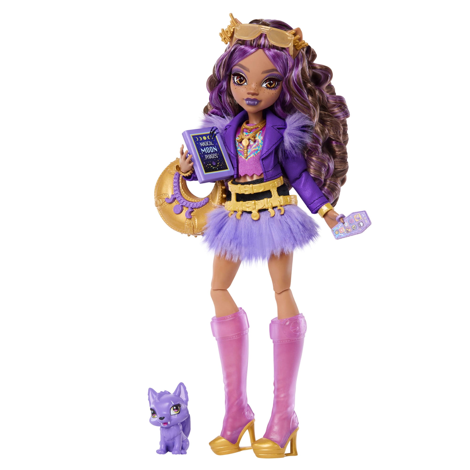 Monster High Clawdeen Wolf Doll in Furry Skirt + 7 Accessories ...