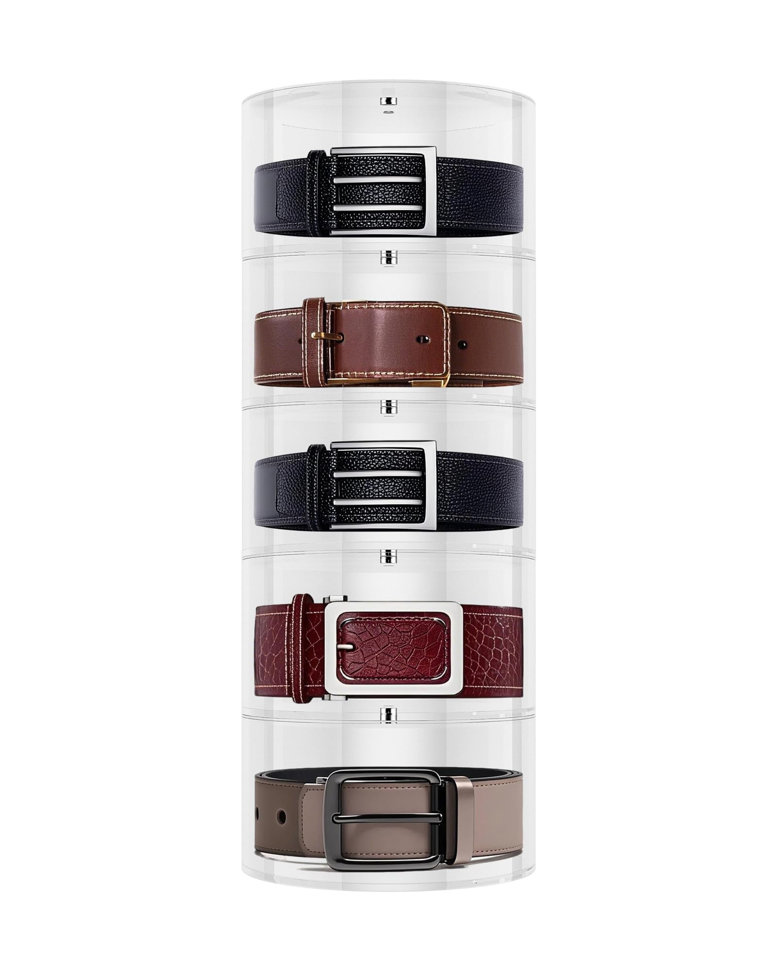 CLBDRESS Belt Organizer, Acrylic Belt Organizer for Closet, Belt Box ...