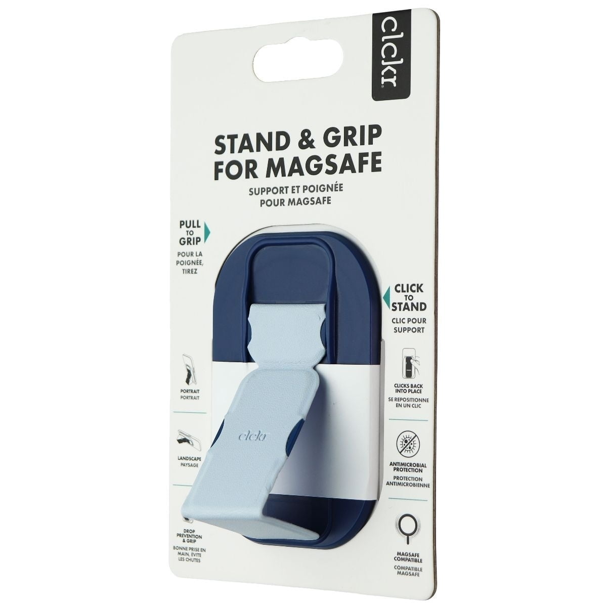 CLCKR Phone Stand and Grip for MagSafe Compatible Phones - Blue ...