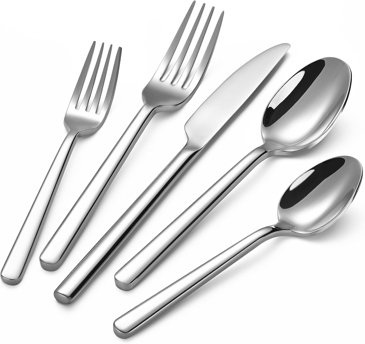 CLCL 40-Piece Silverware Set, Heavy-Duty 18/0 Stainless Steel Flatware ...