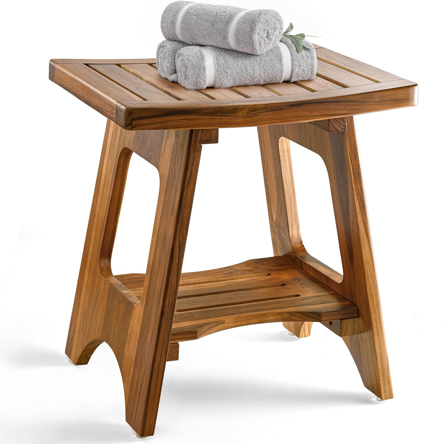 CLCL18" Teak Shower Bench for Inside Shower - Wooden Shower Stool ...
