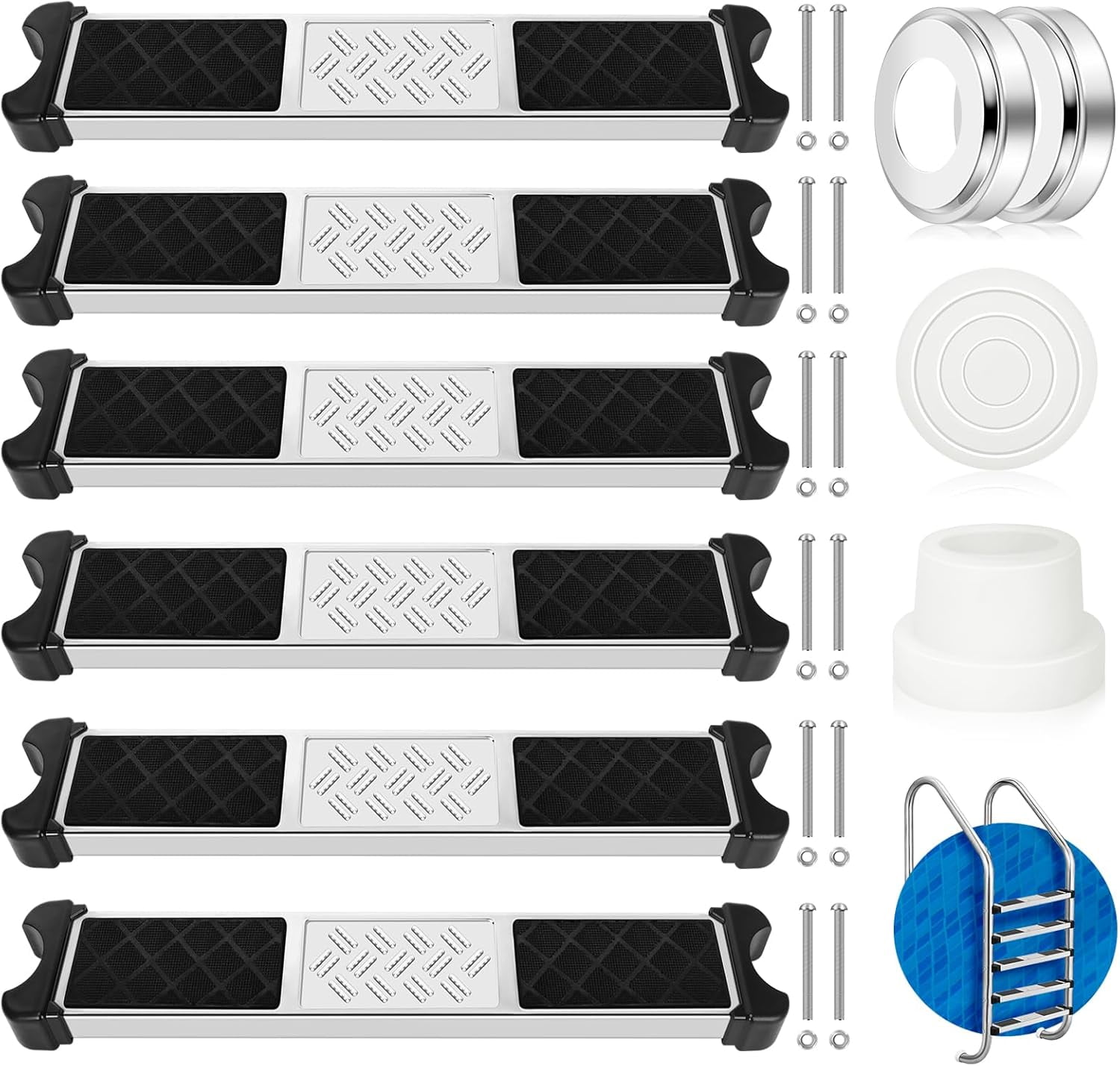 CLCL6Pcs Stainless Steel Pool Ladder Steps Replacement with Pool Ladder ...