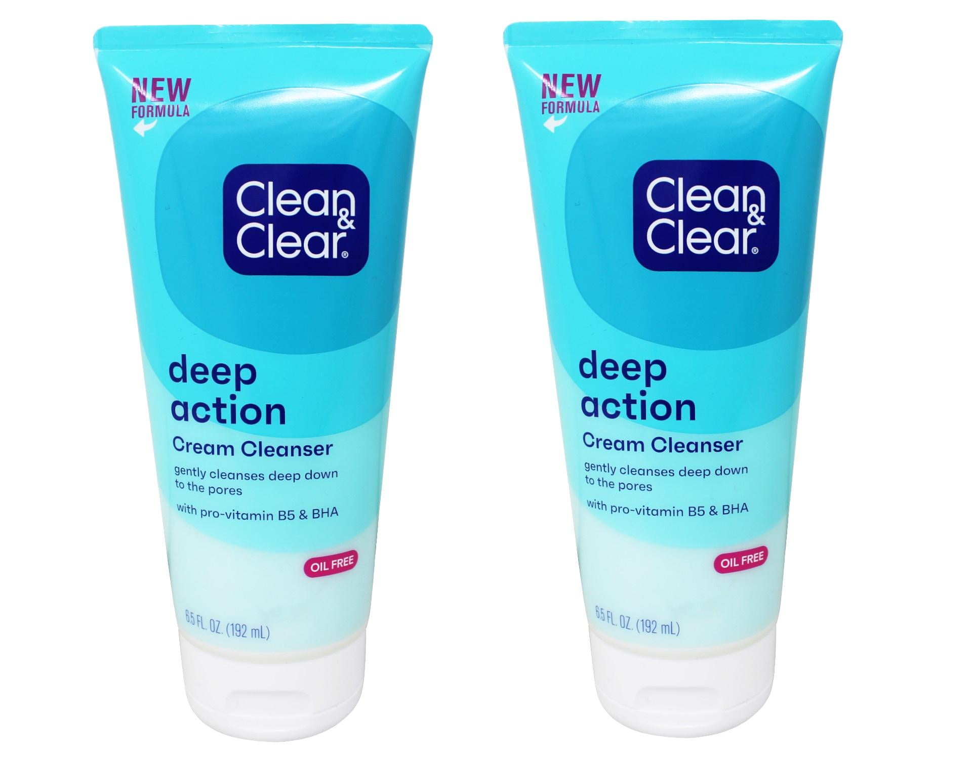 CLEAN & CLEAR Deep Action Cream Cleanser Oil-Free 6.50 oz (Pack of 2 ...