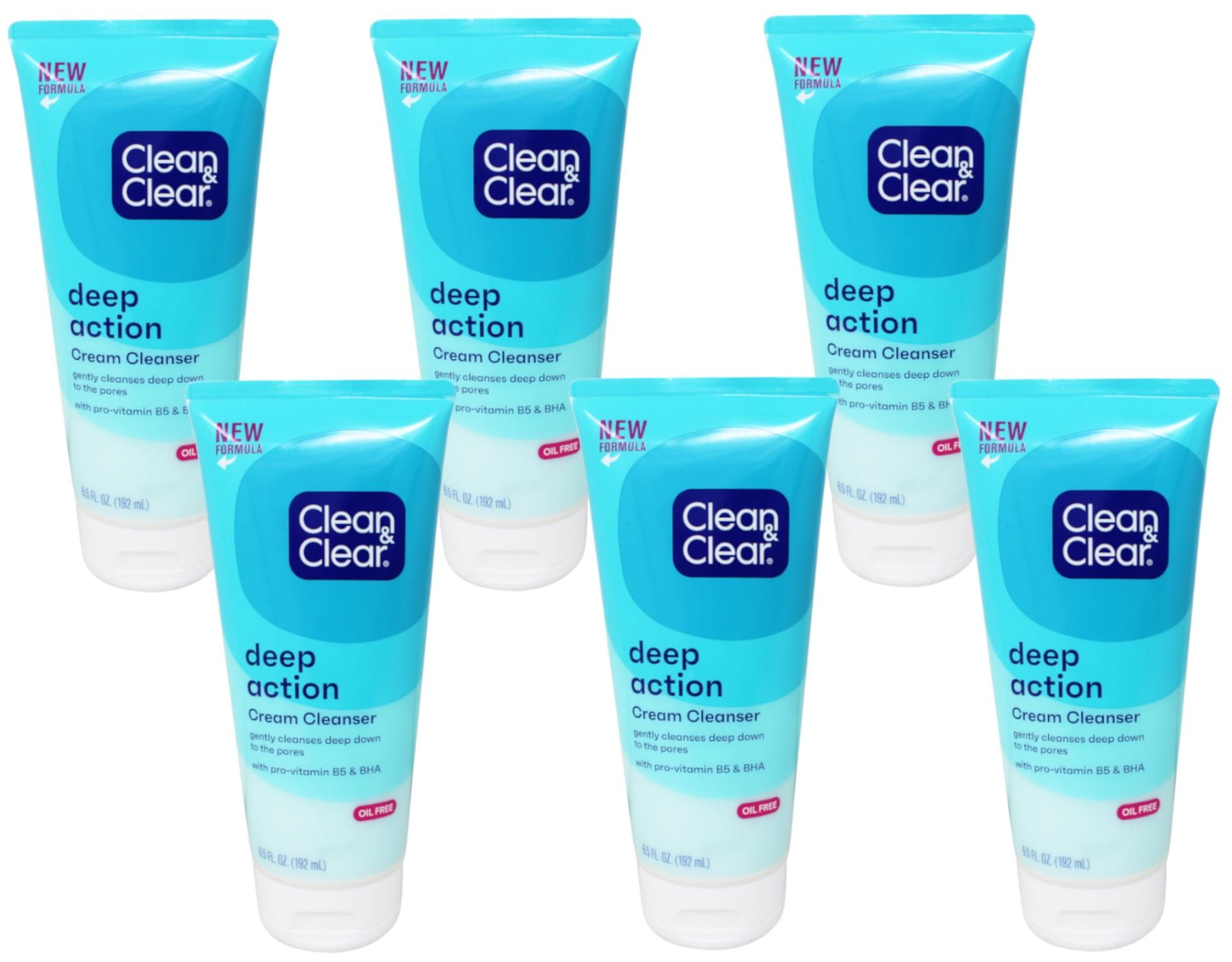 CLEAN & CLEAR Deep Action Cream Cleanser Oil-Free 6.50 oz (Pack of 6 ...