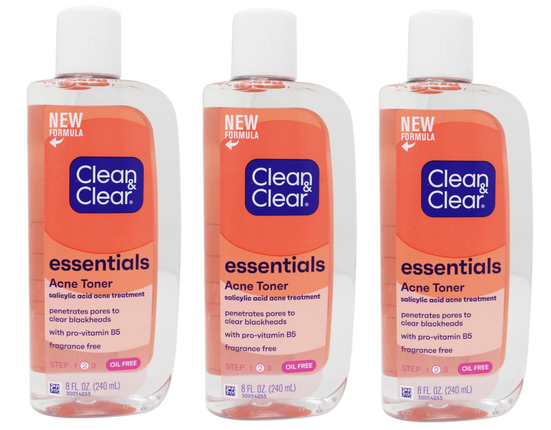 CLEAN & CLEAR Essentials Deep Cleaning Toner, Salicylic Acid, Oil-Free ...