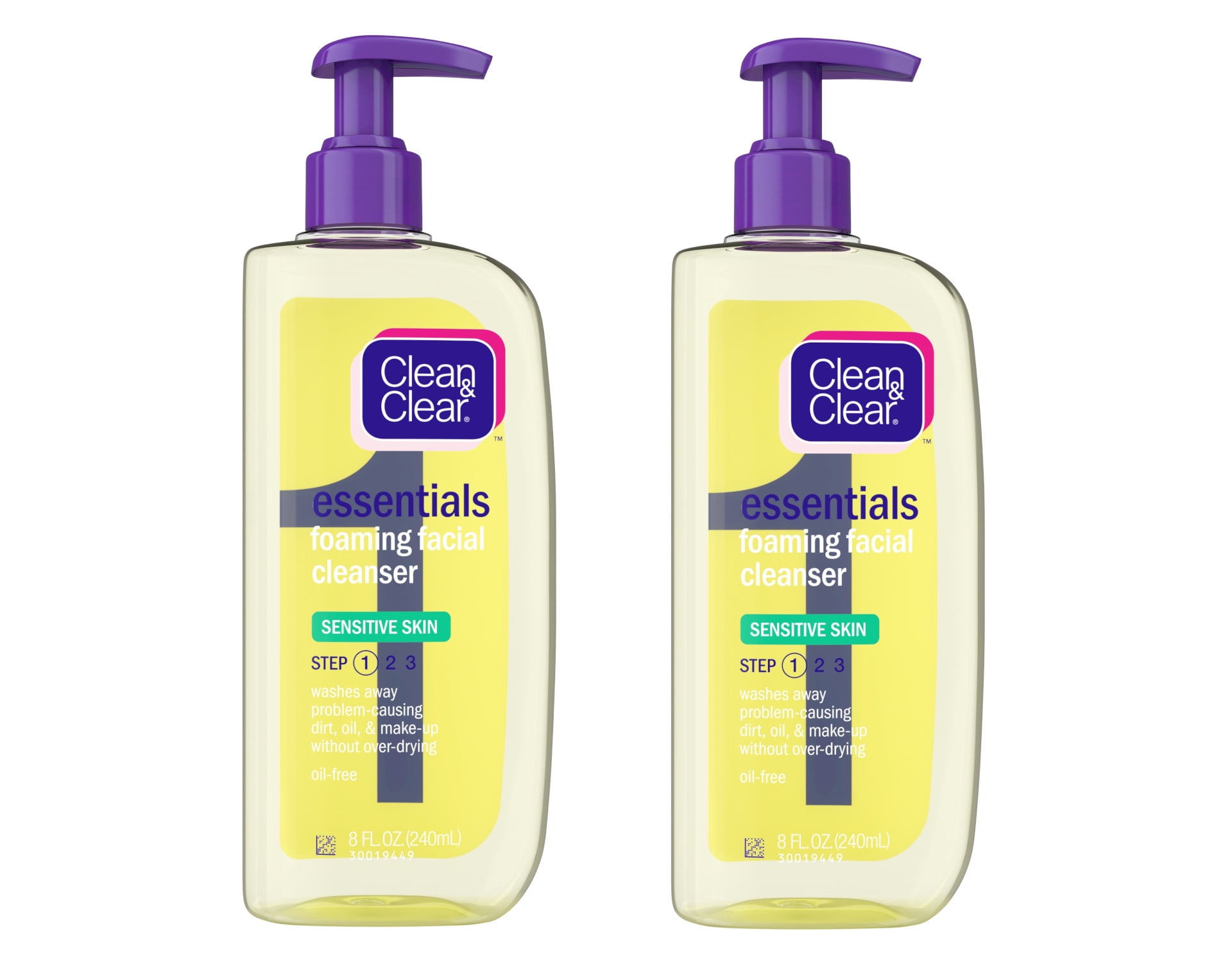 CLEAN & CLEAR Foaming Facial Cleanser Sensitive Skin 8 oz (Pack of 2 ...