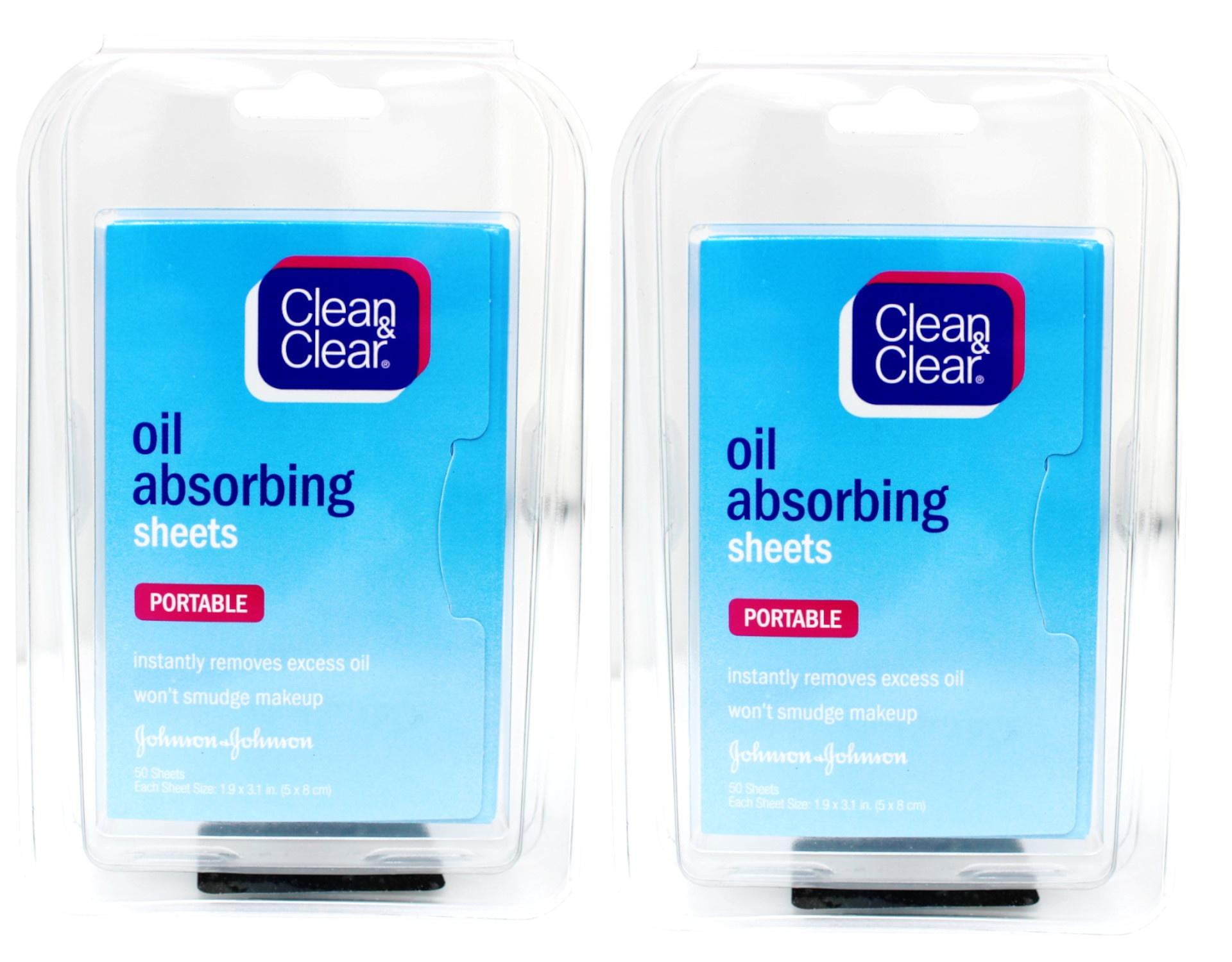 CLEAN & CLEAR Oil Absorbing Sheets 50 Each (Pack of 2) - Walmart.com