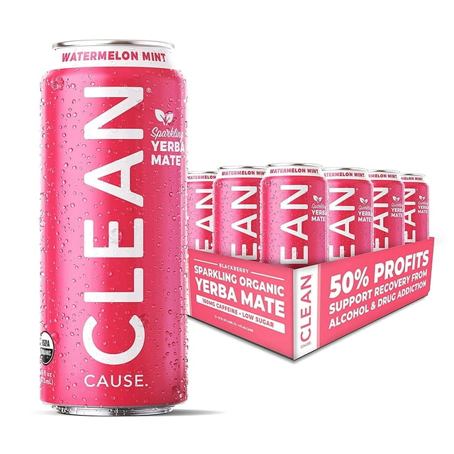 CLEAN Cause Low Calorie Watermelon Mint USDA Organic Sparkling Yerba ...