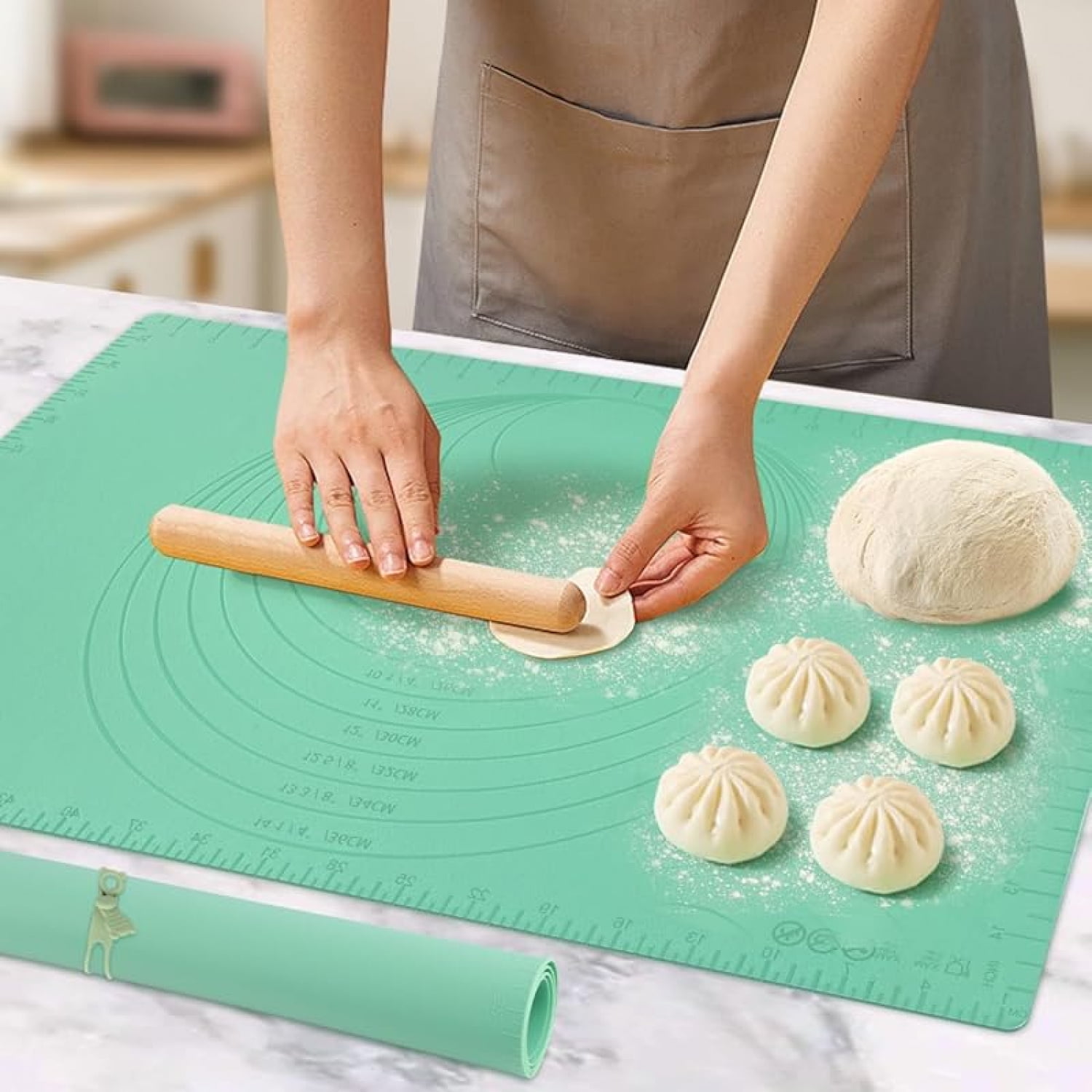 CLEANCOOL Extra Thick Pastry Mat, 24" x 16" Non Stick Baking Mats ...