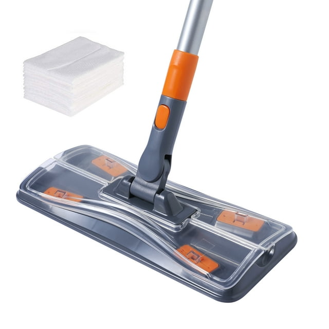 CLEANHOME Dry Mop with 10 Pcs Disposable Non-Woven Refills Dust Mops ...