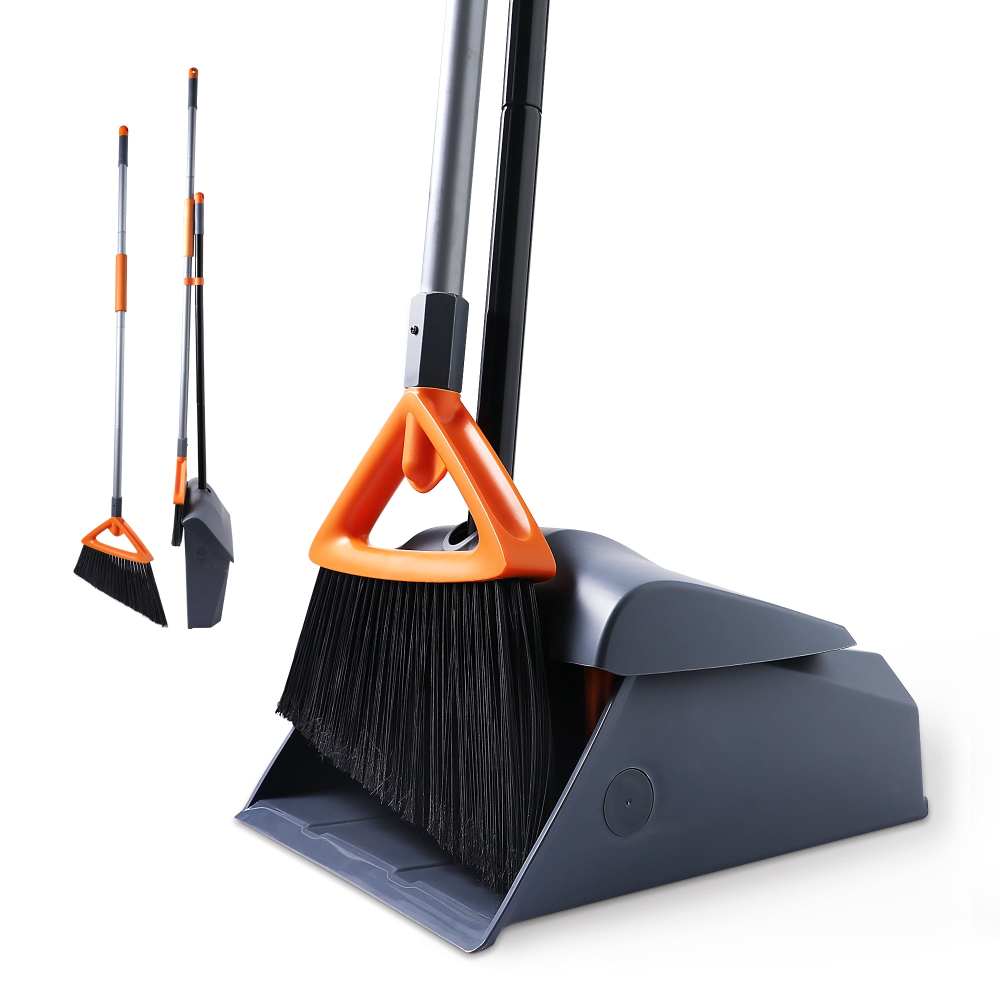 CLEANHOME Heavy Duty Broom and Dustpan Set with Long Handle for ...