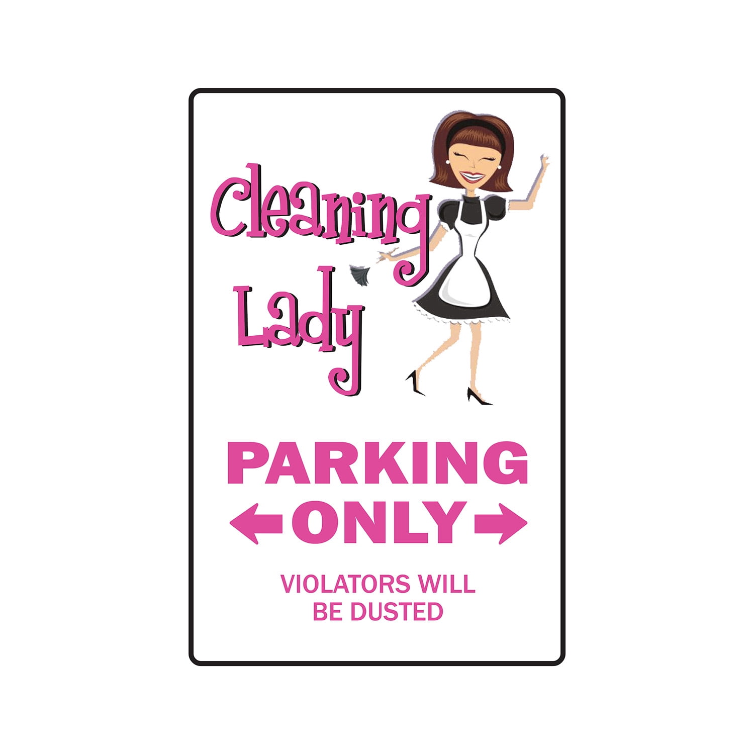 CLEANING LADY Decal parking Decals janitor | Indoor/Outdoor | 12" Tall ...