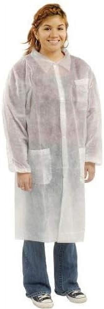 CLEANPRO® Disposable Polypropylene Lab Coats with 3 Pockets & Elastic ...