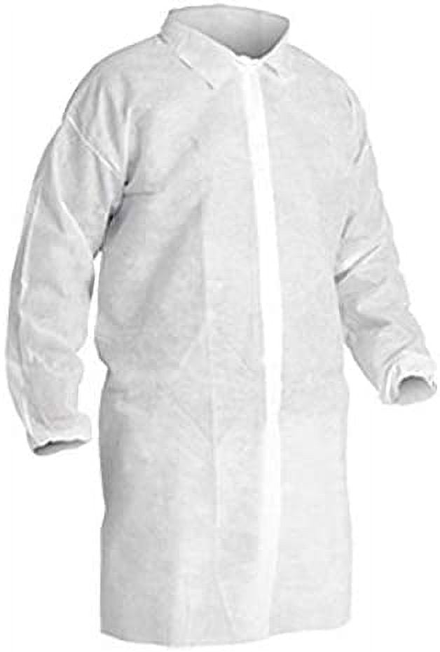 CLEANPRO® Disposable Polypropylene Snap Closure Lab Coats with Elastic ...