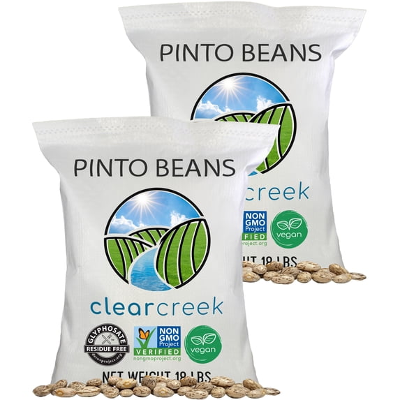 CLEAR CREEK Certified Glyphosate Residue Free Pinto Beans | 36 lbs ...