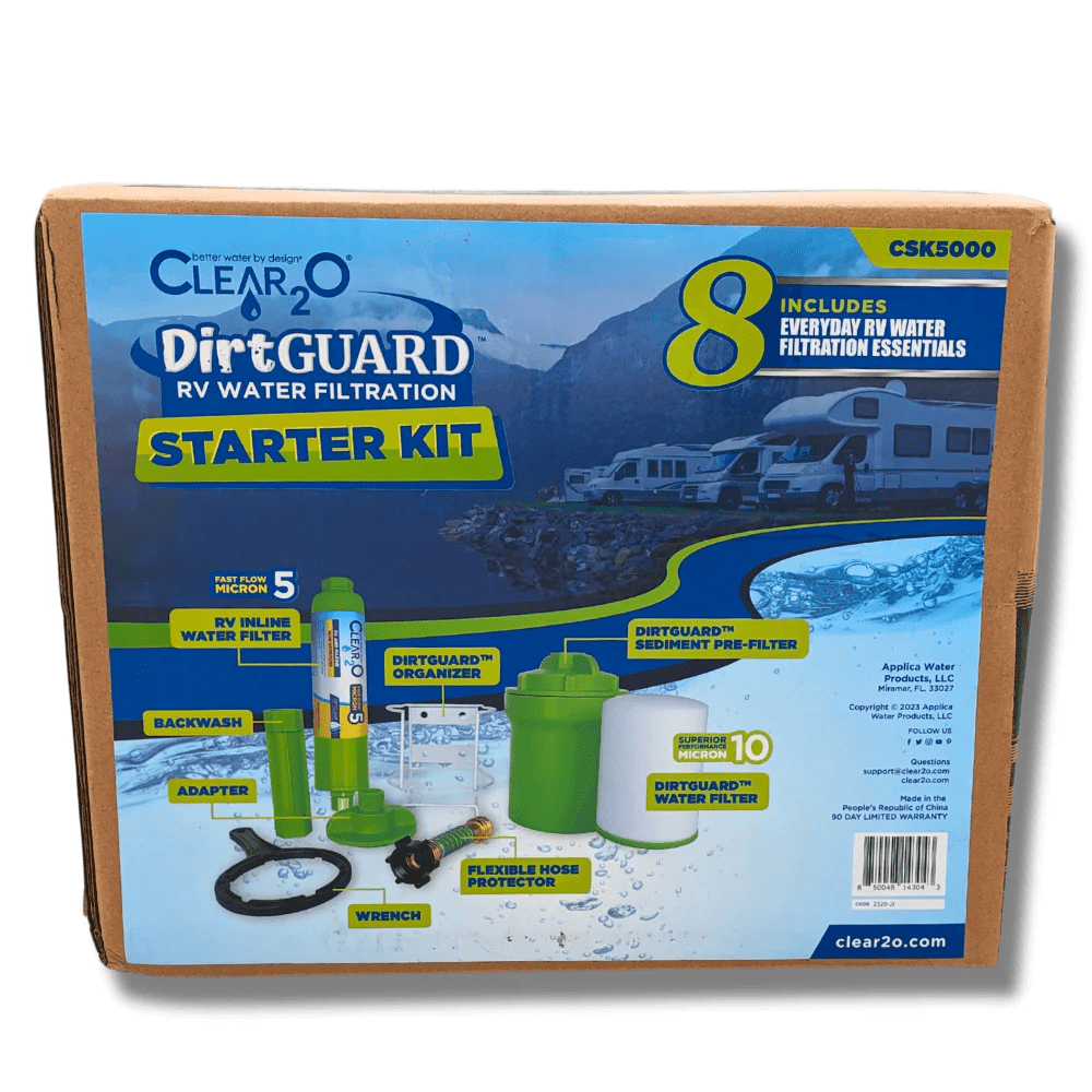 CLEAR2O DirtGuard RV Water Filtration Starter Kit, 8-in-1 Purifier for ...