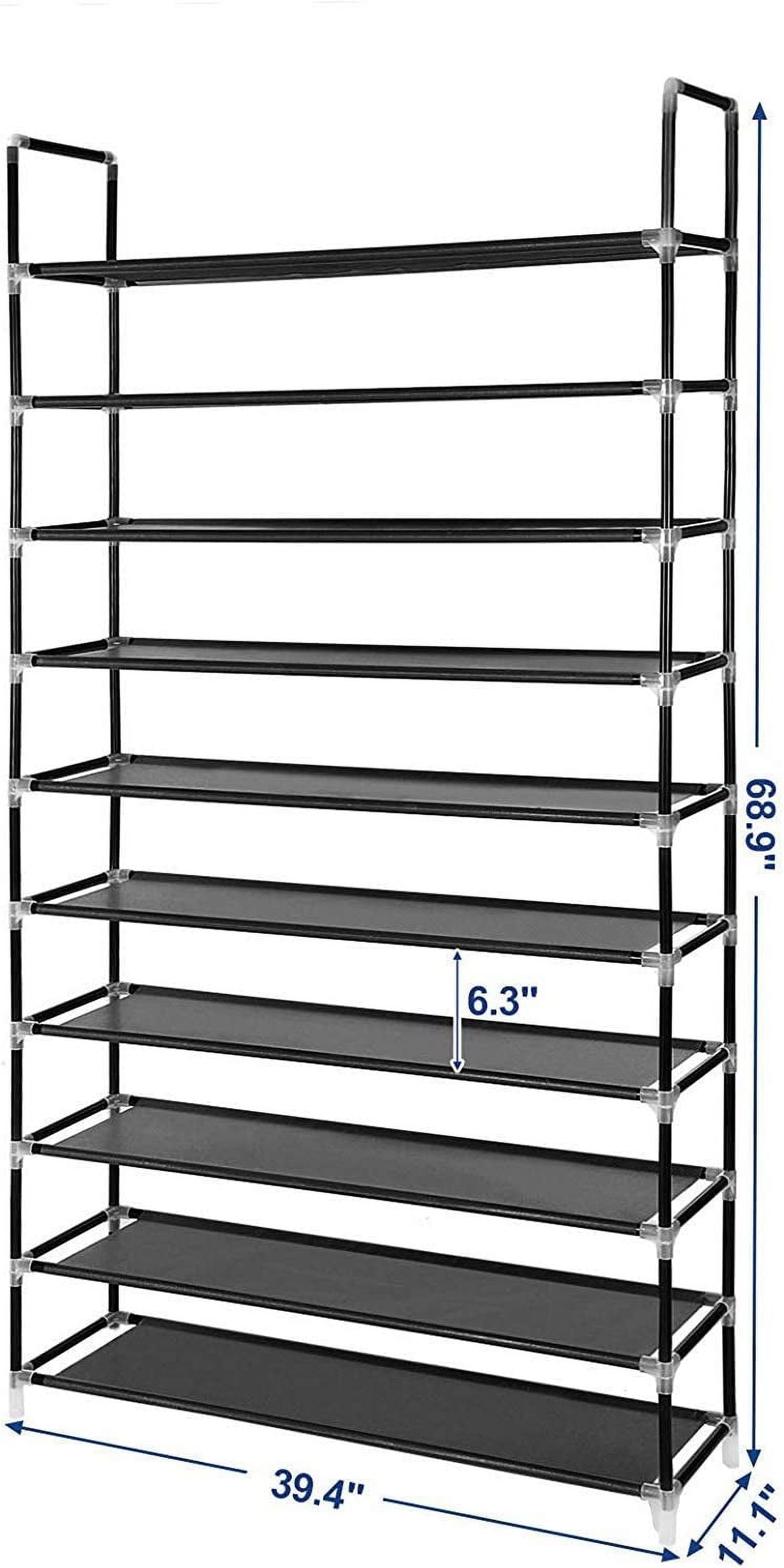 CLEARANCE! 10 Tiers Shoe Rack 60 Pairs Simple Assembly Non-Woven Fabric ...