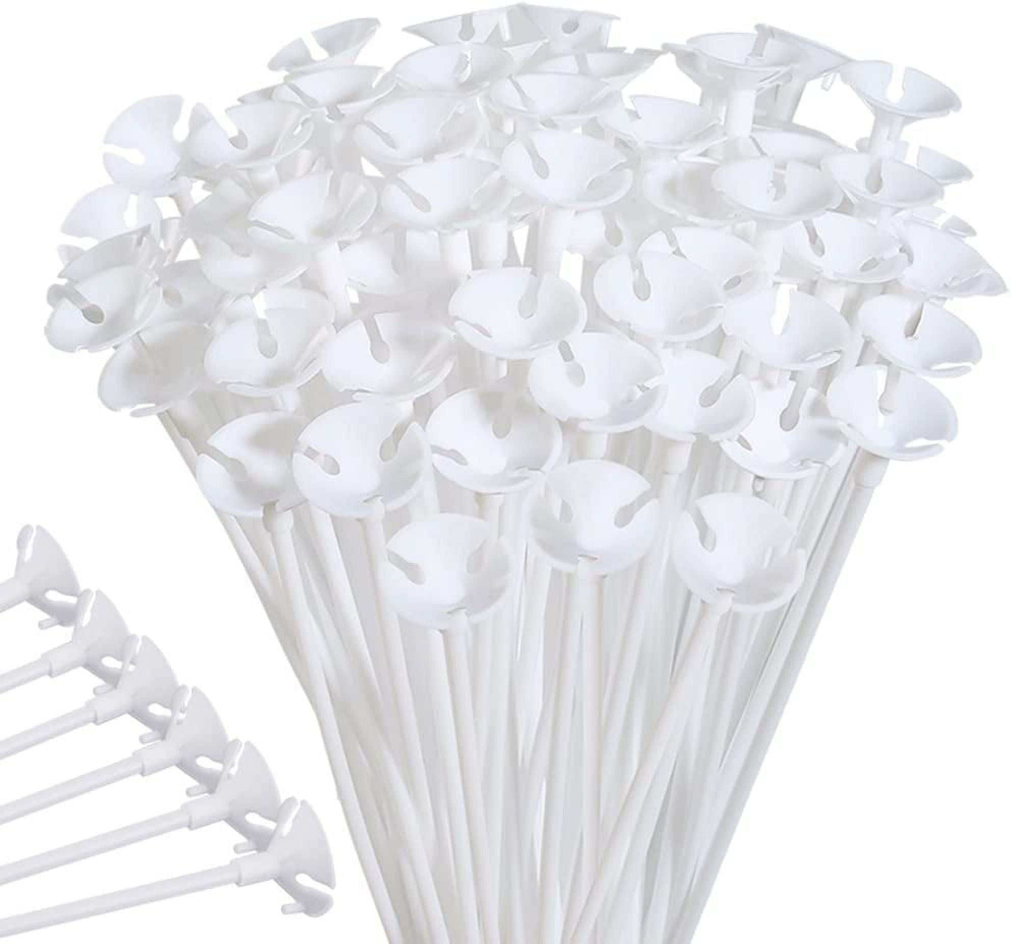 100 Pcs Durable Plastic Balloon Sticks Holders with Cups - Party Tool Accessories for Weddings ...