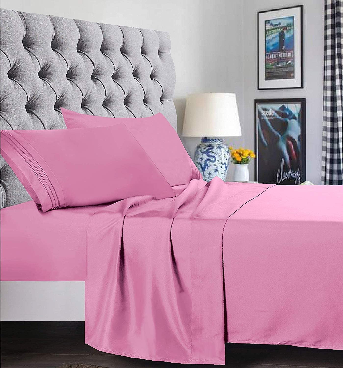 4 Piece Sheet Set - Comfy Breathable & Cooling Sheets -Bed Sheets for ...