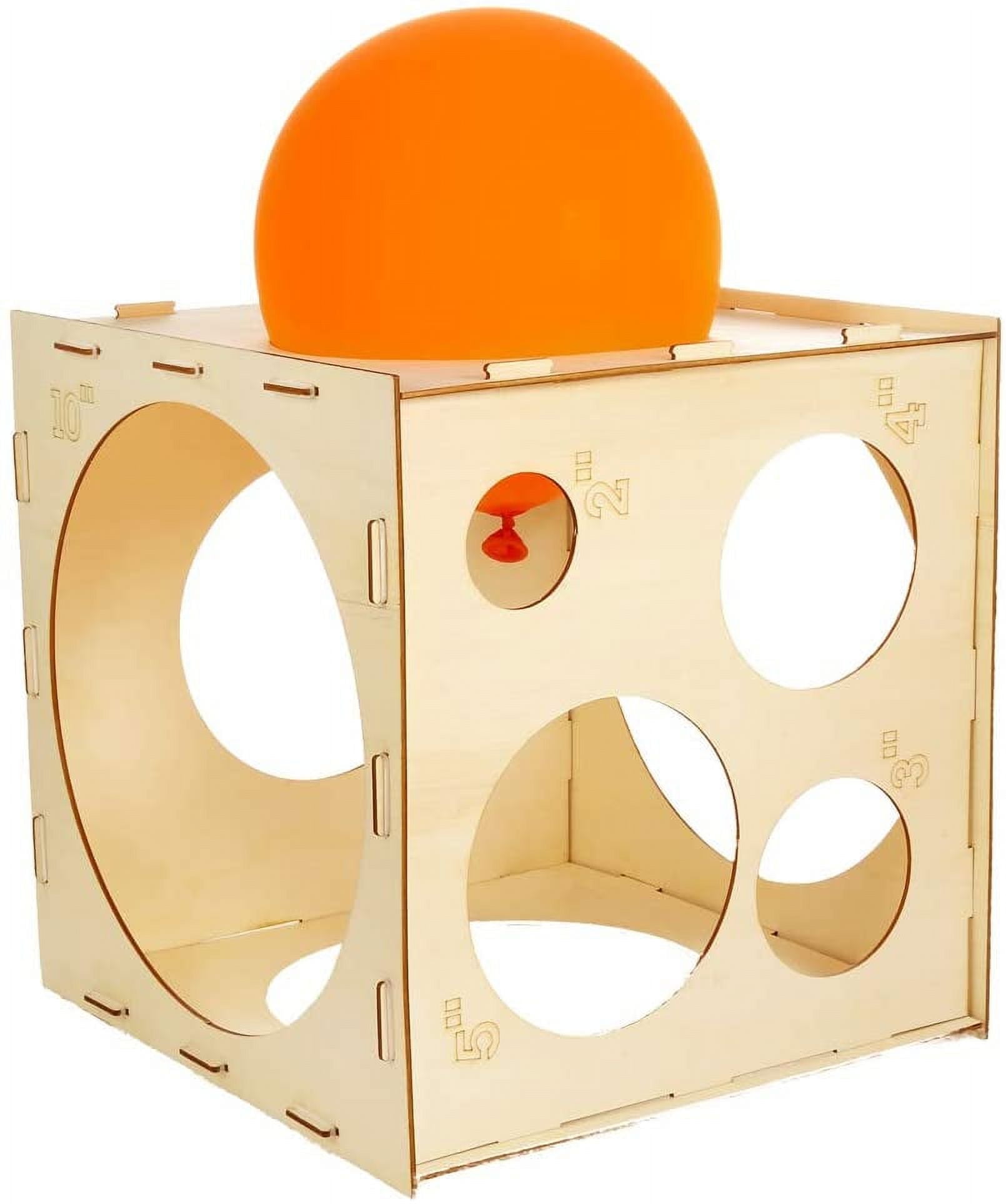 CLEARANCE 9 Holes Collapsible Wood Balloon Sizer Cube Box from 2" to 10",Balloon Measurement ...