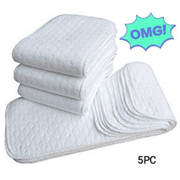 Bexikou Cotton Cloth Diapers, Reusable Washable Diaper Liners, 3-Layer ...