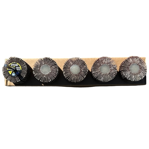 CLEARANCE RYOBI 60 Grit Flap Wheel Set with 1/4 in. Shank (5-Piece ...