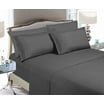 Seasonwood Microfiber Satin Grey Sheets Queen Size Luxury Silk 4-Piece ...