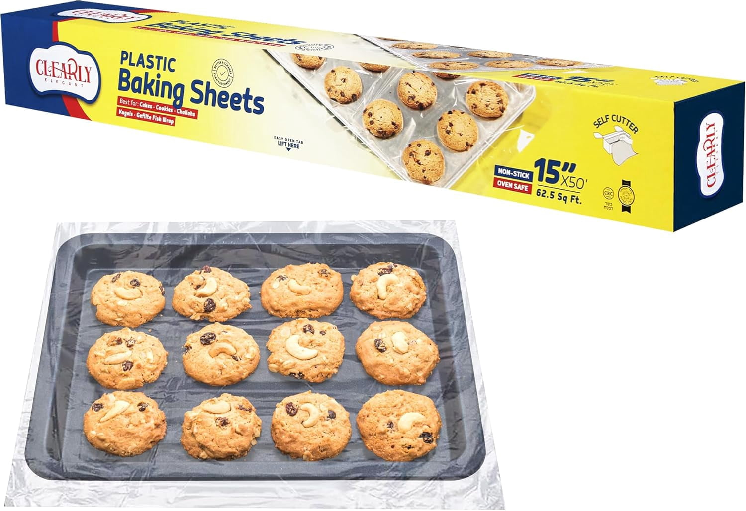CLEARLY ELEGANT Plastic Non Stick Baking Sheet Roll – 15 in x 50 ft ...