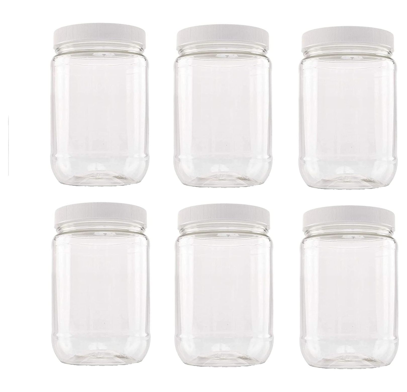 CLEARVIEW 1 Quart Plastic Jar - 6 Pack | Containers and Organization ...