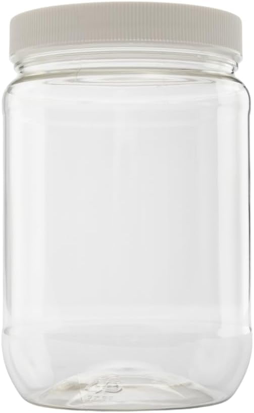 CLEARVIEW CONTAINERS Multi-Pack (32 Oz Round Jar White Lid 24 pack ...